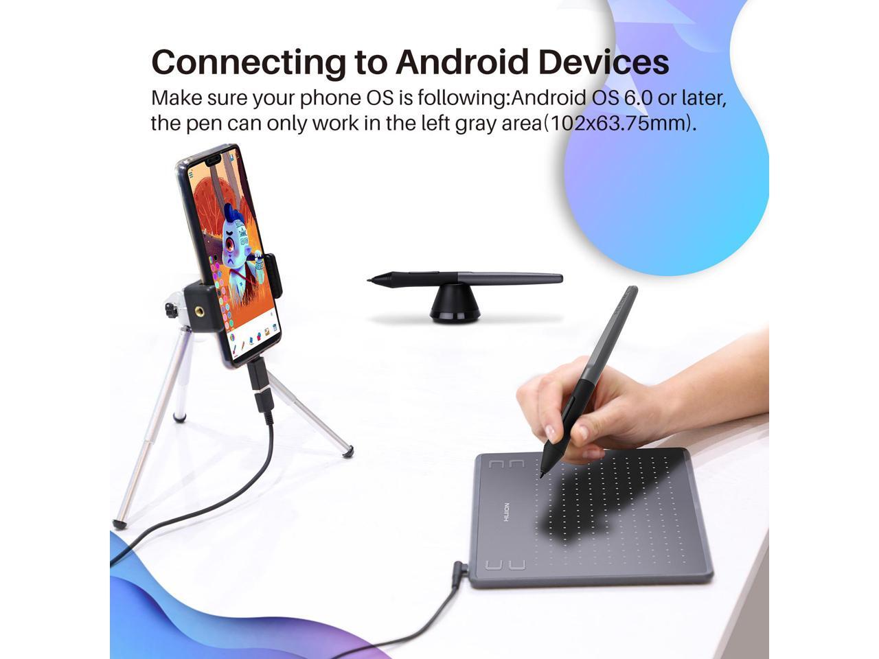 Huion HS64 Digital Graphics Tablets OSU! Drawing Tablet with 8192 Battery-Free Stylus and 4 ...