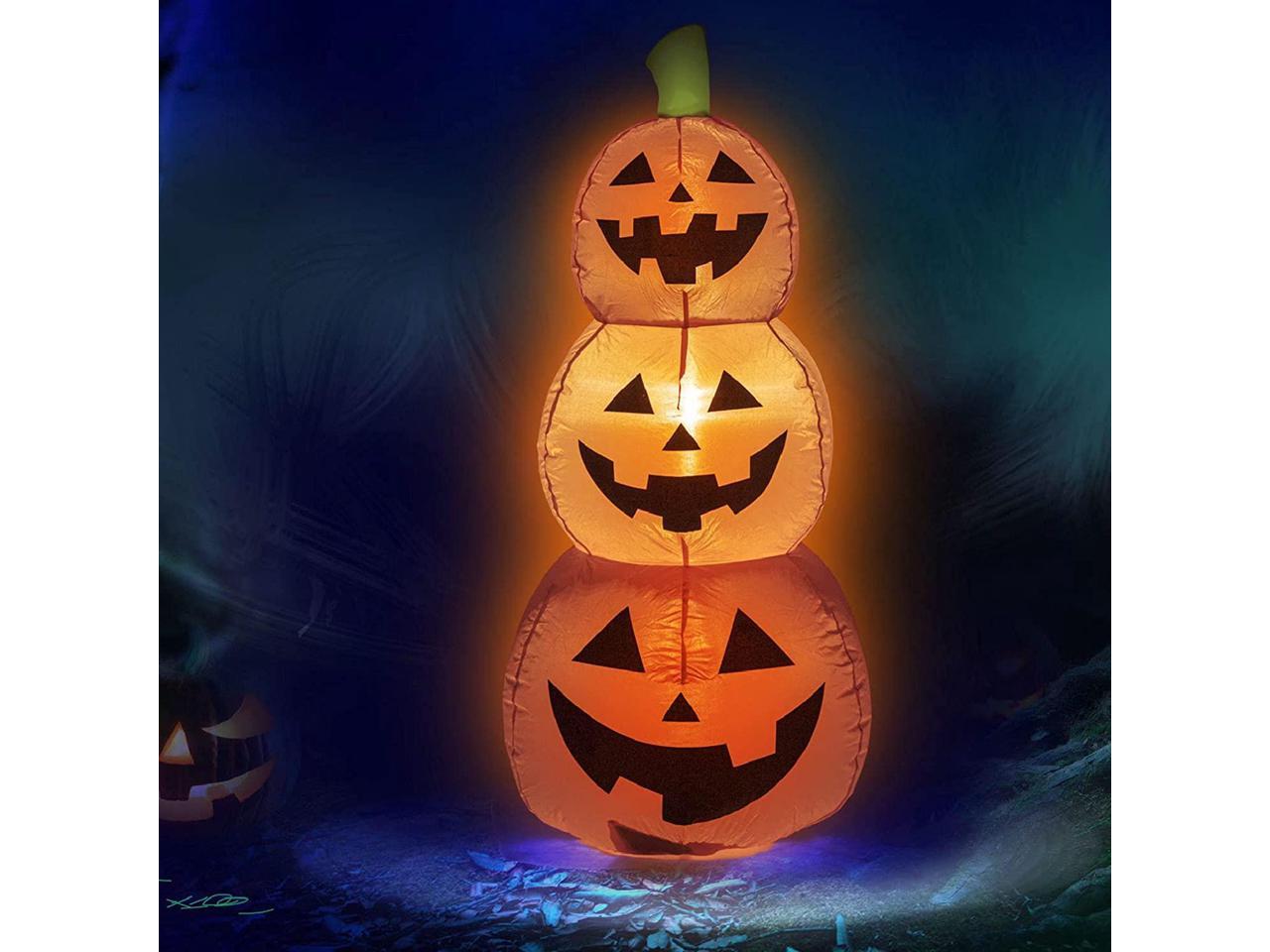 Design Accents Halloween Decorations - 4 ft. Halloween Stacked Pumpkin ...