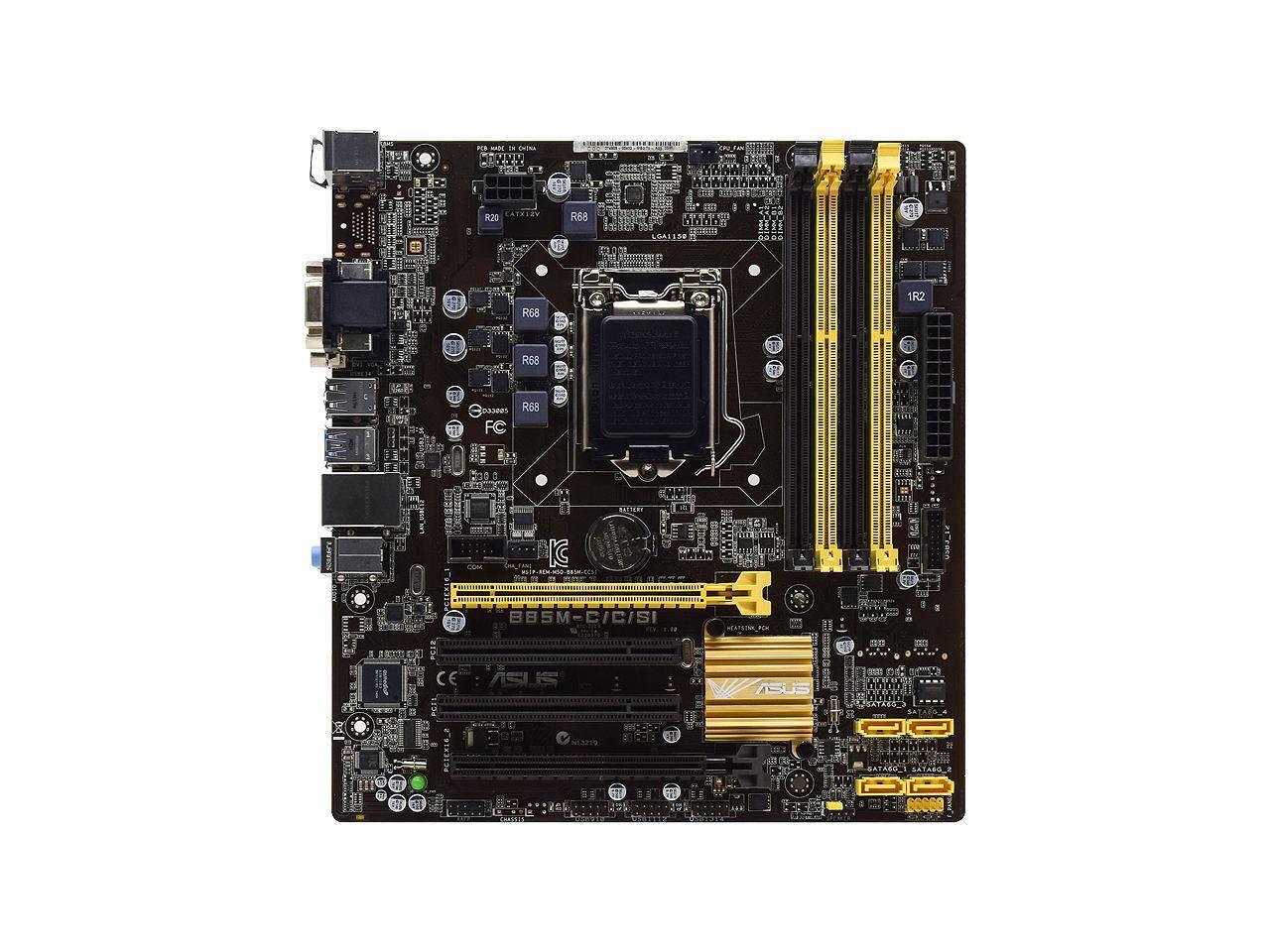 ASUS B85M-C/C/SI LGA 1150 Intel B85 B85M Desktop PC Motherboard DDR3 ...