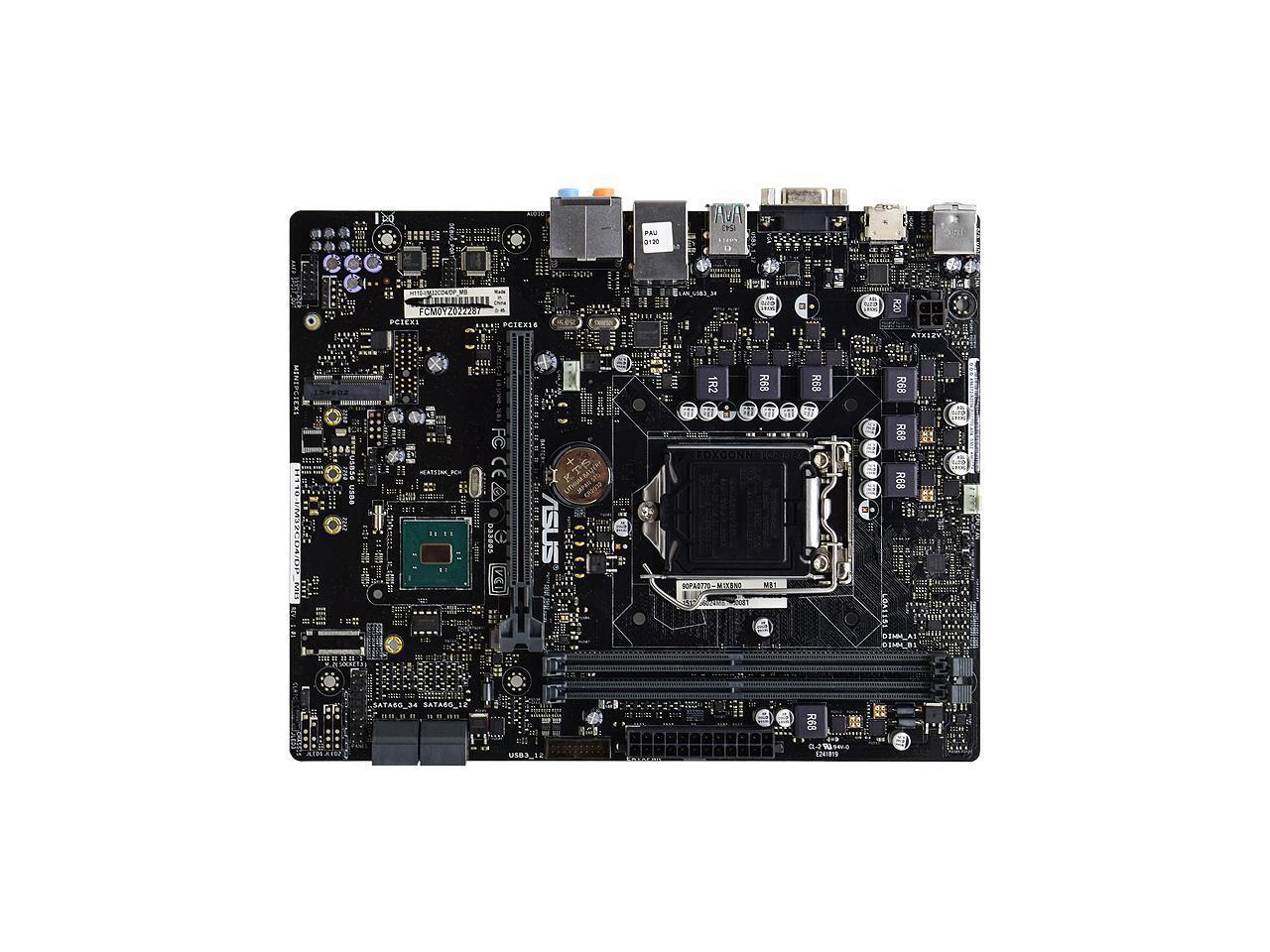 ASUS H110-I/M32CD4/DP_MB LGA1151 Intel H110 Desktop PC Motherboard DDR4 ...