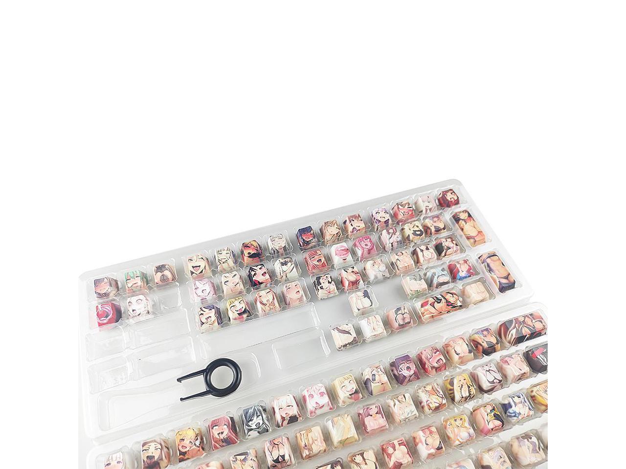 SUCRUN 108 PBT Dye Sublimation Ahegao Keycap Anime keycaps for ...