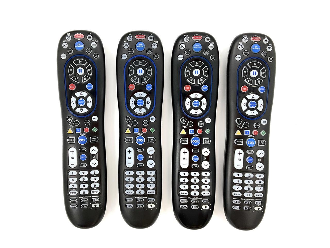 (4 Pack) Replacement Cox Remote Control URC-8820-MOTO For TVs, Blue-ray ...