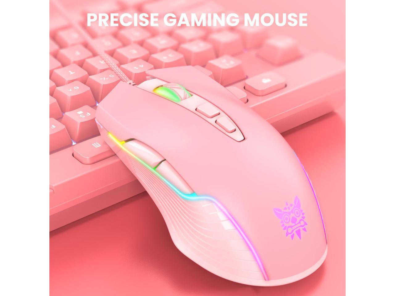 NewStyp Cute RGB 6400 DPI Wired Gaming Mouse Breathing LED Optical USB ...