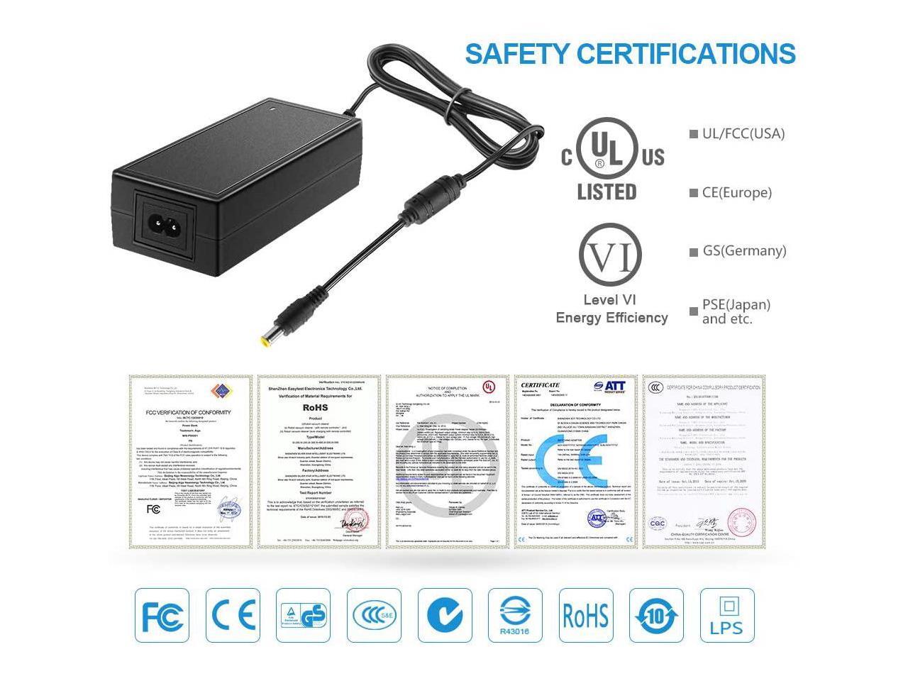 14V Power Cord for Samsung Monitor UL Listed 14V 3A 2.5A 2.14A 1.78A 42W Power Supply AC DC ...