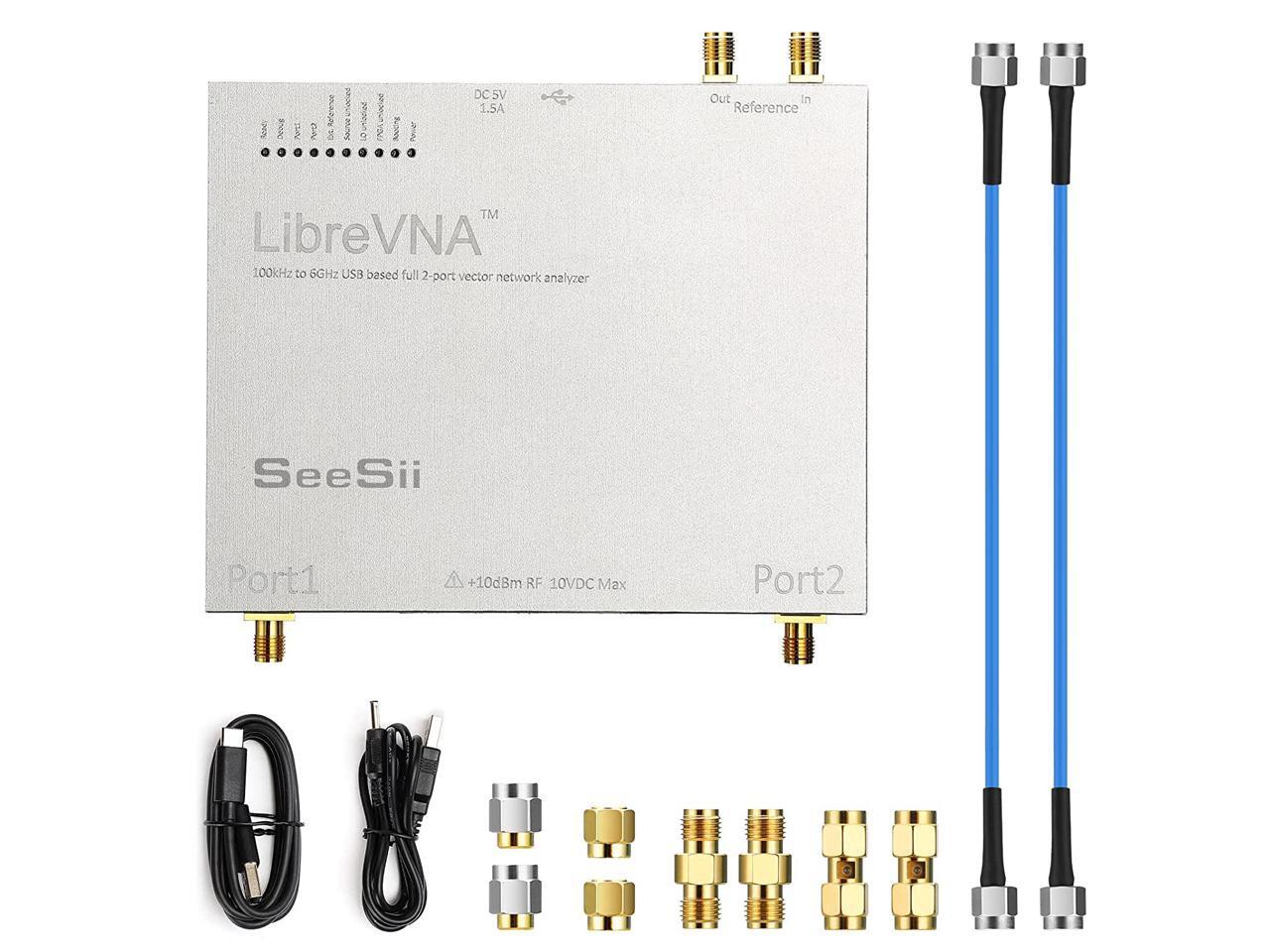 LibreVNA 100kHz-6GHz Vector Network Analyzer, SEESII Profesional NanoVNA Antenna Analyzer USB ...