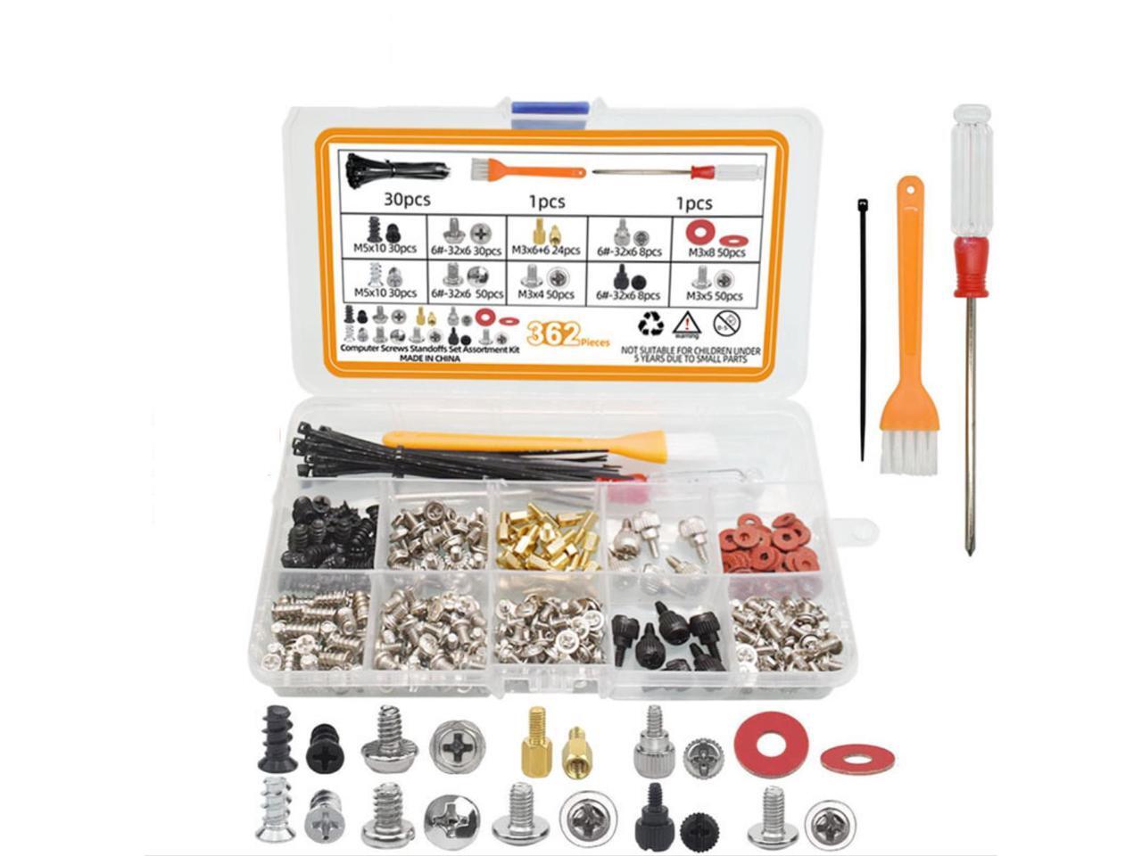 362pc Computer Screws Assortment Kit | Motherboard Standoff Risers ...