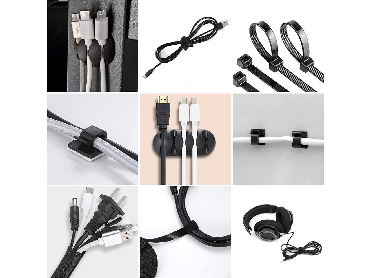 173 Pcs Cable Management Organizer Kit, Include 4 Cable Sleeve Split ...