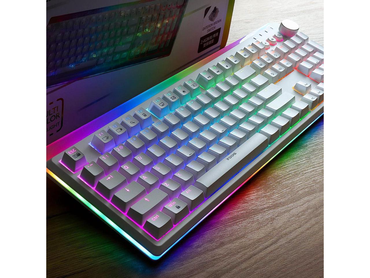 iRocks K71 Wireless RGB Mechanical Keyboard with Media Control Knob ...
