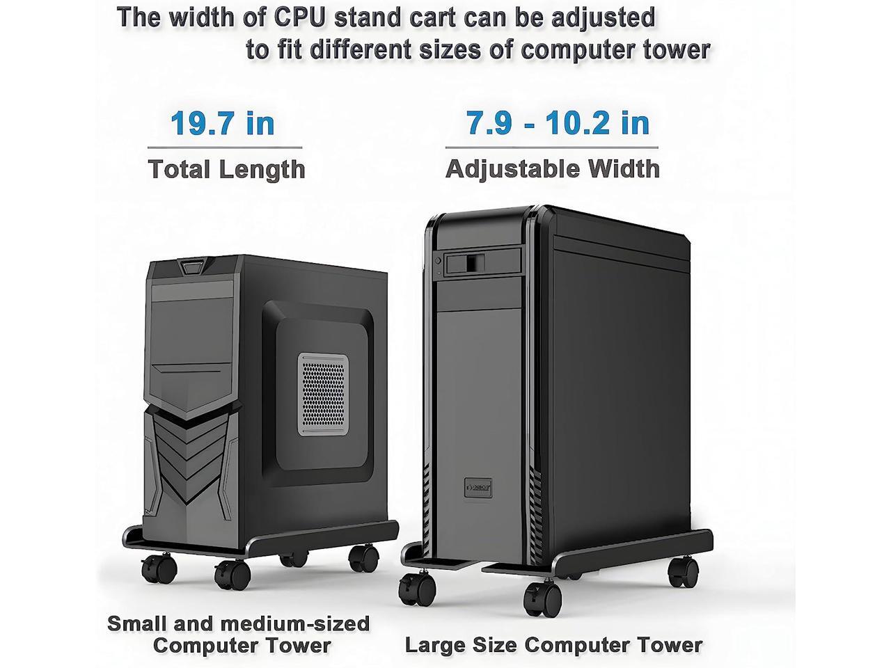 Computer Tower Stand, Adjustable Heavy-Duty CPU Stand Cart, Mobile ...