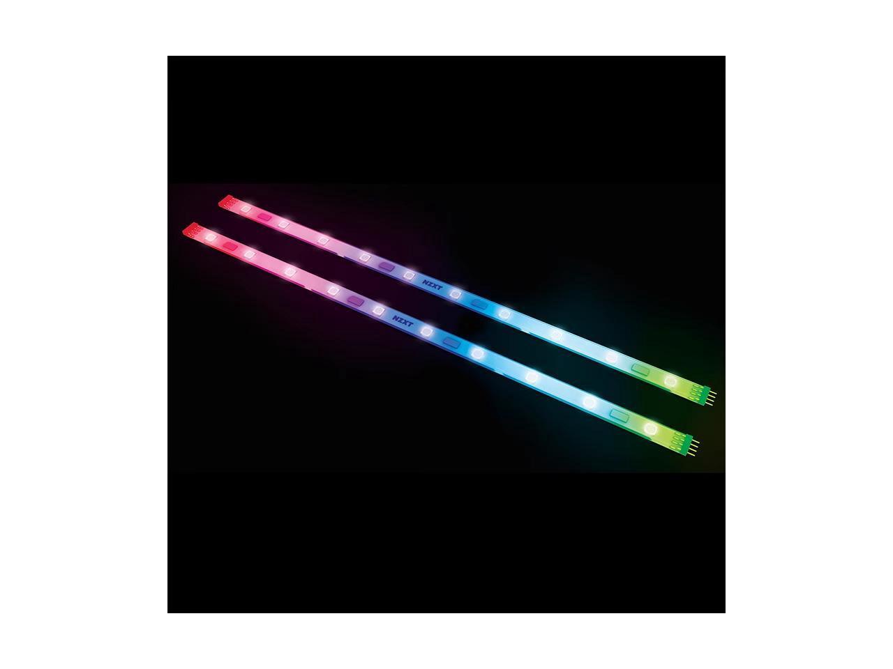 NZXT LED Strips - 2 x 300mm ARGB LED Lighting Strips - HUE+ Extension ...