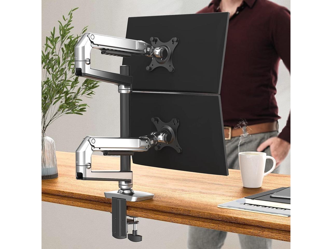 Dual Monitor Stand - Adjustable Dual Vertical Monitor Mount, Dual ...