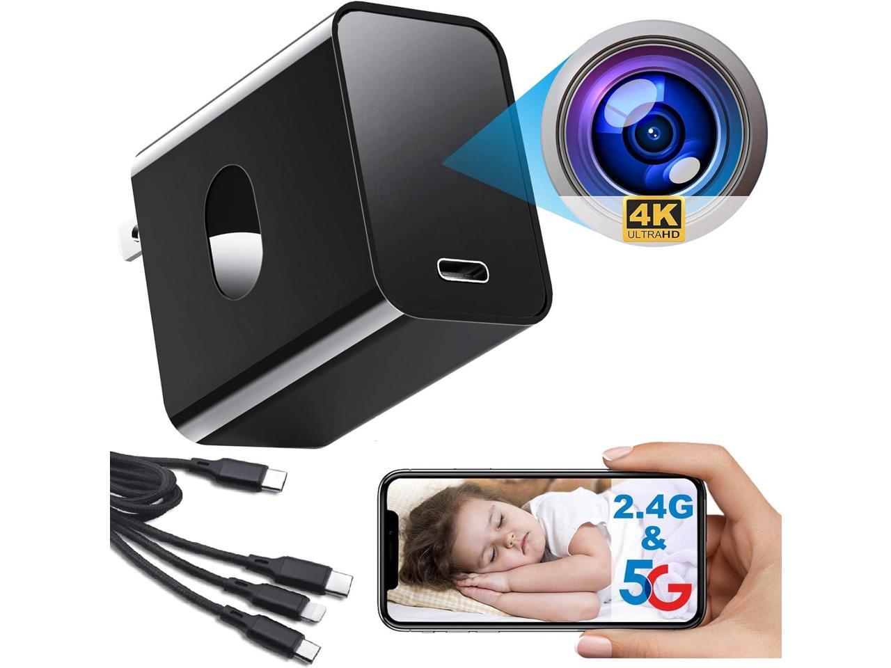 4K HD Spy Camera Hidden Camera with 2.4/5 GHz WiFi,160° Wide-Angle ...