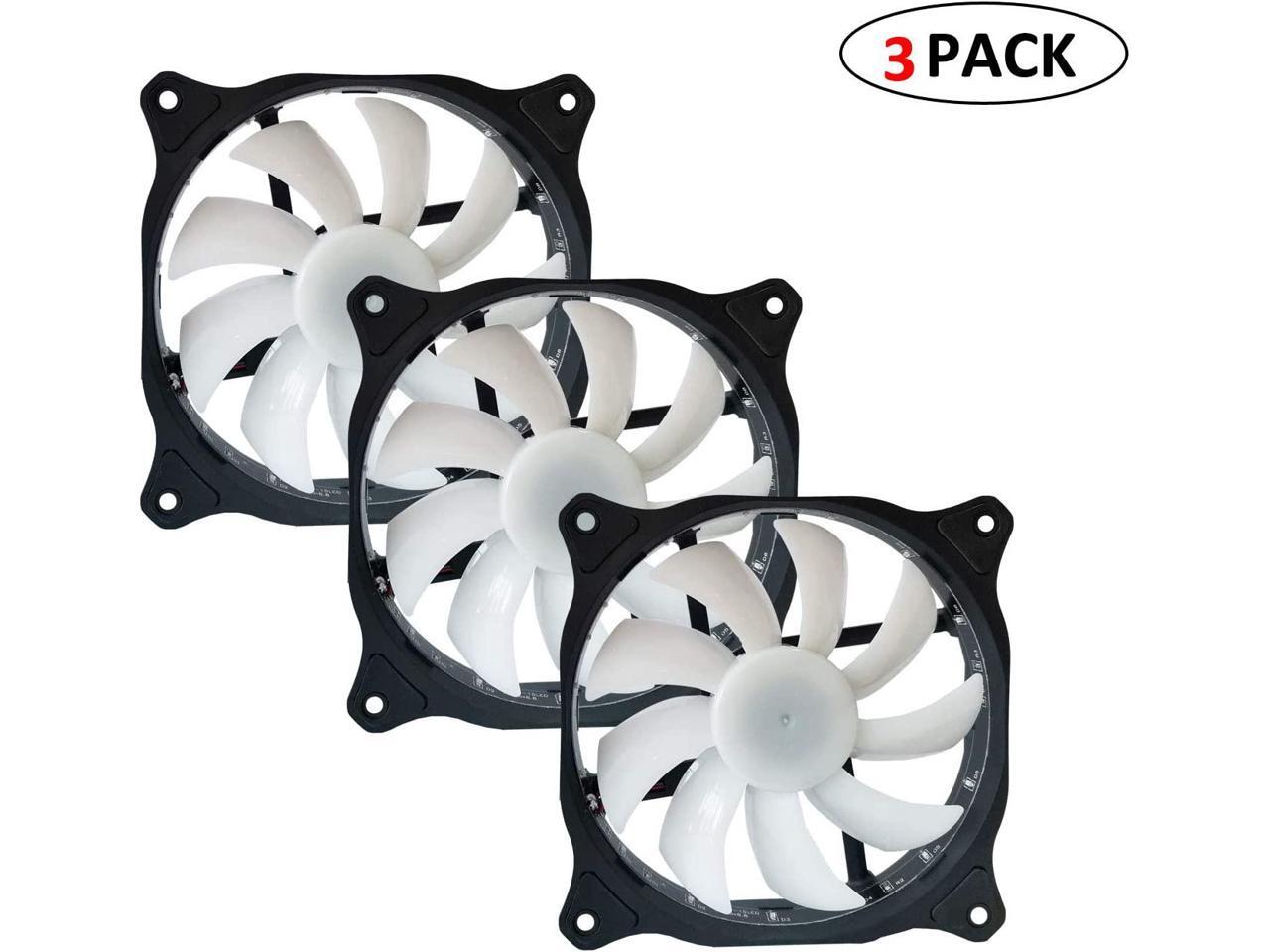120mm Computer Fans PC Red LED Case Fan Quiet 12V 3Pin Gaming PC ...
