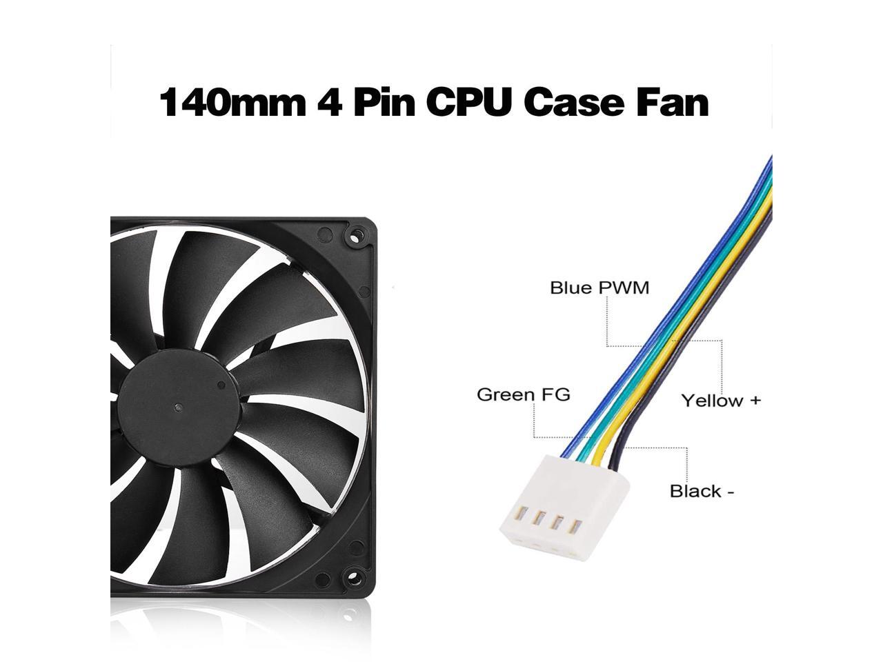 140mm Case Fan High Performance Standard Square PC Case Fan 4pin ...