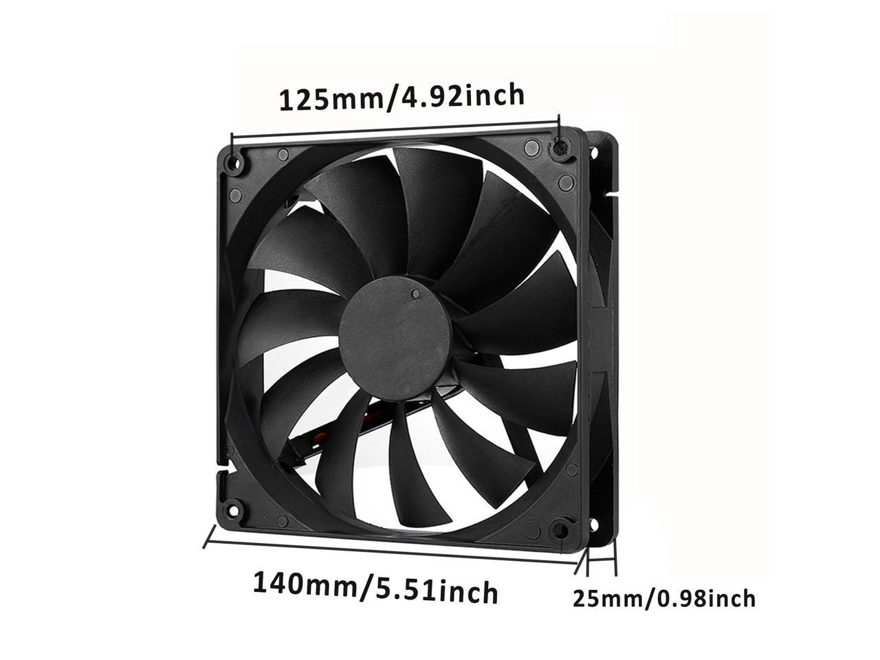140mm Case Fan High Performance Standard Square PC Case Fan 4pin ...
