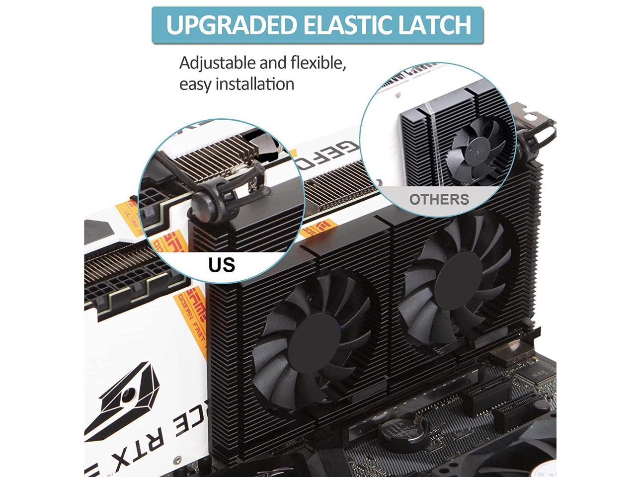 GPU Backplate Memory Radiator Aluminum Heatsink Cooler with Dual 70mm ...