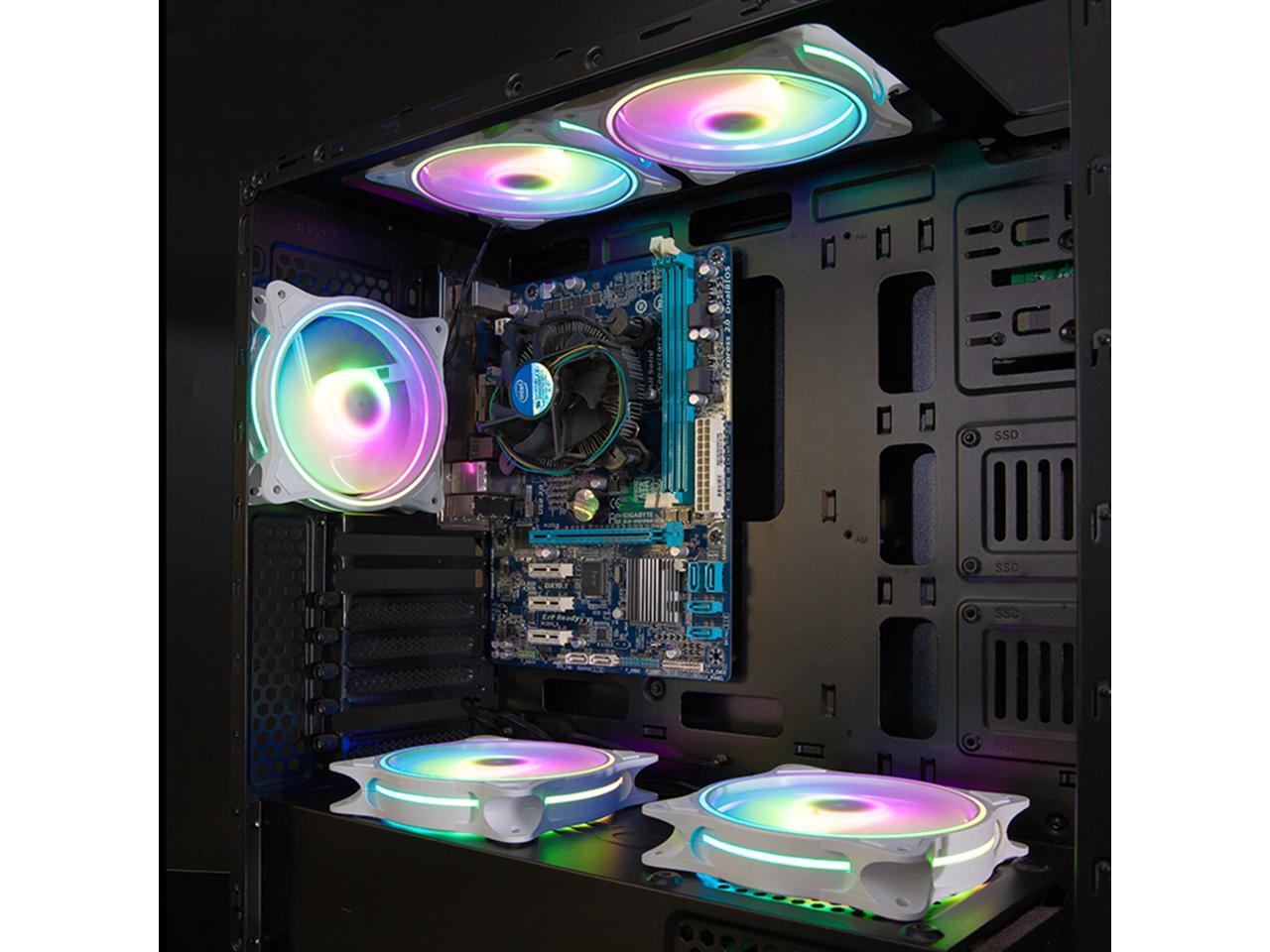 PANO-MOUNTS 120mm 5V ARGB 4Pin PWM PC Computer CPU Case Cooler Fan ...