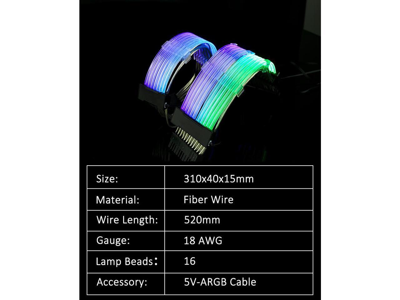 PANO-MOUNTS ATX RGB Extension Cable Dual 8Pin Graphics Card GPU Sleeved ...