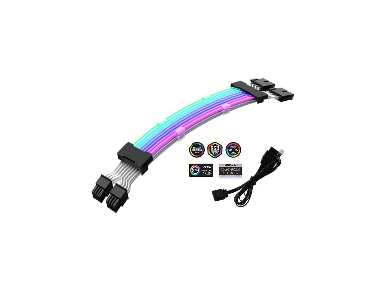 PANO-MOUNTS ATX RGB Extension Cable Dual 8Pin Graphics Card GPU Sleeved ...