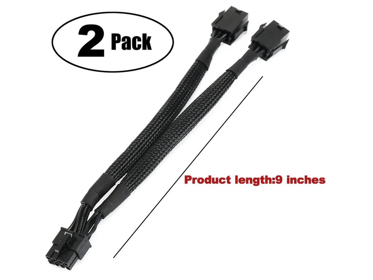 OIAGLH Dual 6 Pin Female to 8 Pin Male GPU Power Adapter Cable Braided ...