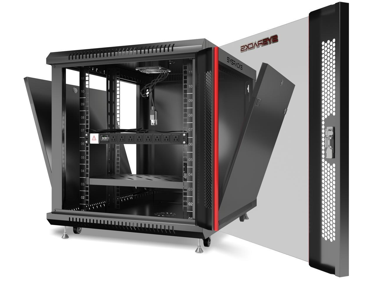 12U Server Cabinet Network Rack 35-inch Depth Standing Enclosed Locking ...