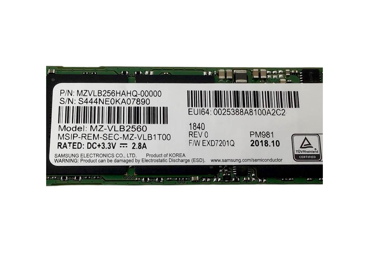 Samsung PM981 Polaris 256GB M.2 NGFF PCIe Gen3 x4, NVME SSD - Newegg.com
