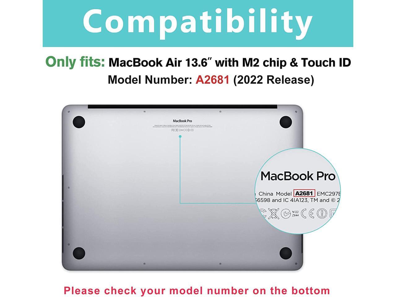 BONAEVER Compatible with MacBook Air 13.6 inch Case 2022 Release A2681 ...