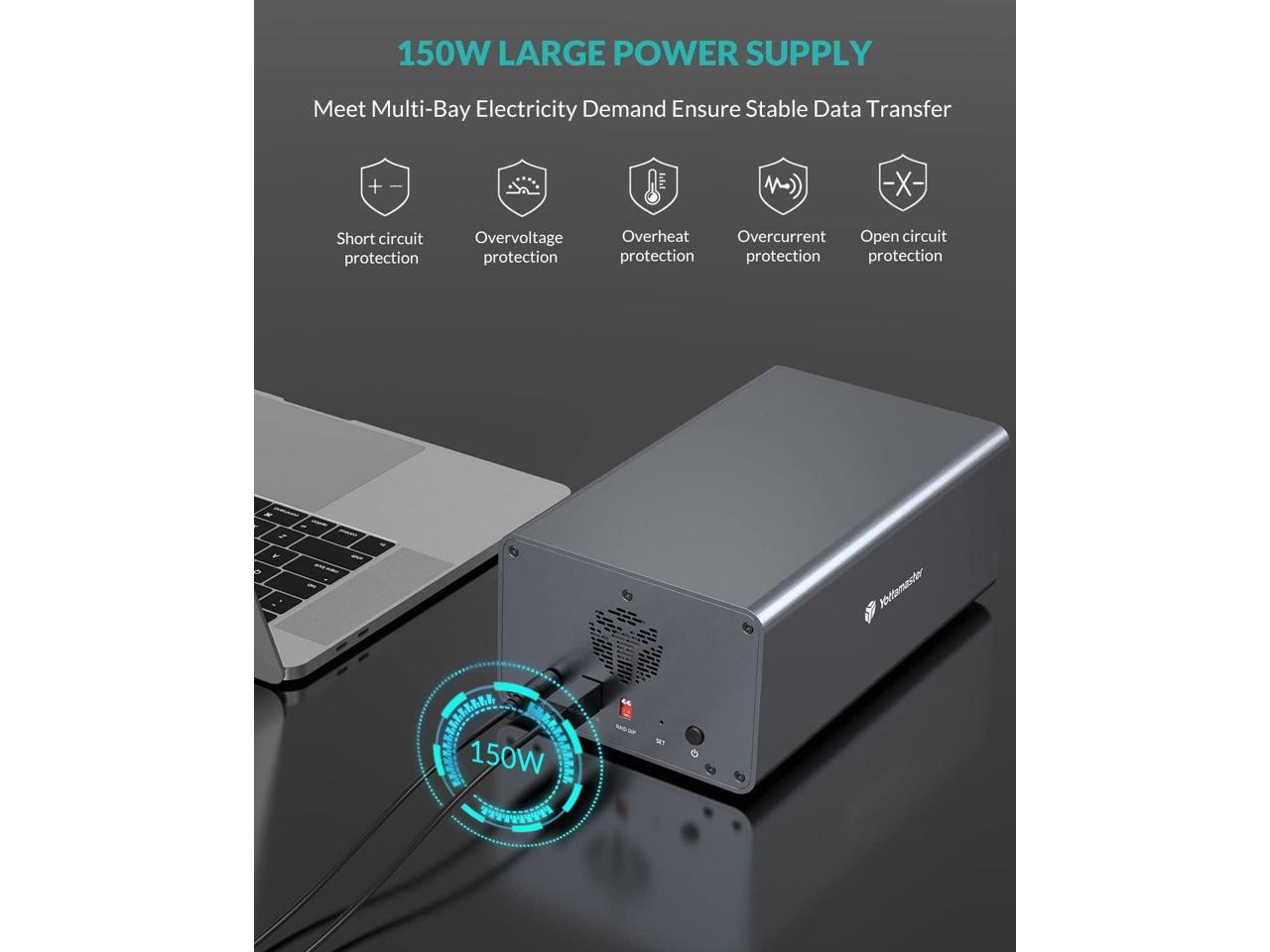 Yottamaster 2 Bay RAID External Hard Drive Enclosure for 2.5" & 3.5 ...