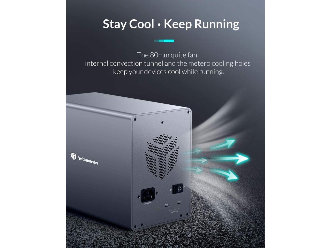 Yottamaster 10Gbps 4 Bay Type-C Hard Drive Enclosure Daisy Chain ...