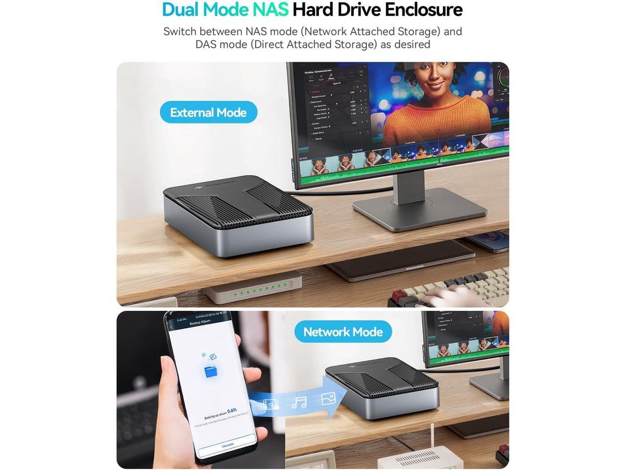 Yottamaster NAS Enclosure for 2.5" SATA HDD/SSD, 1 Bay Network Attached ...