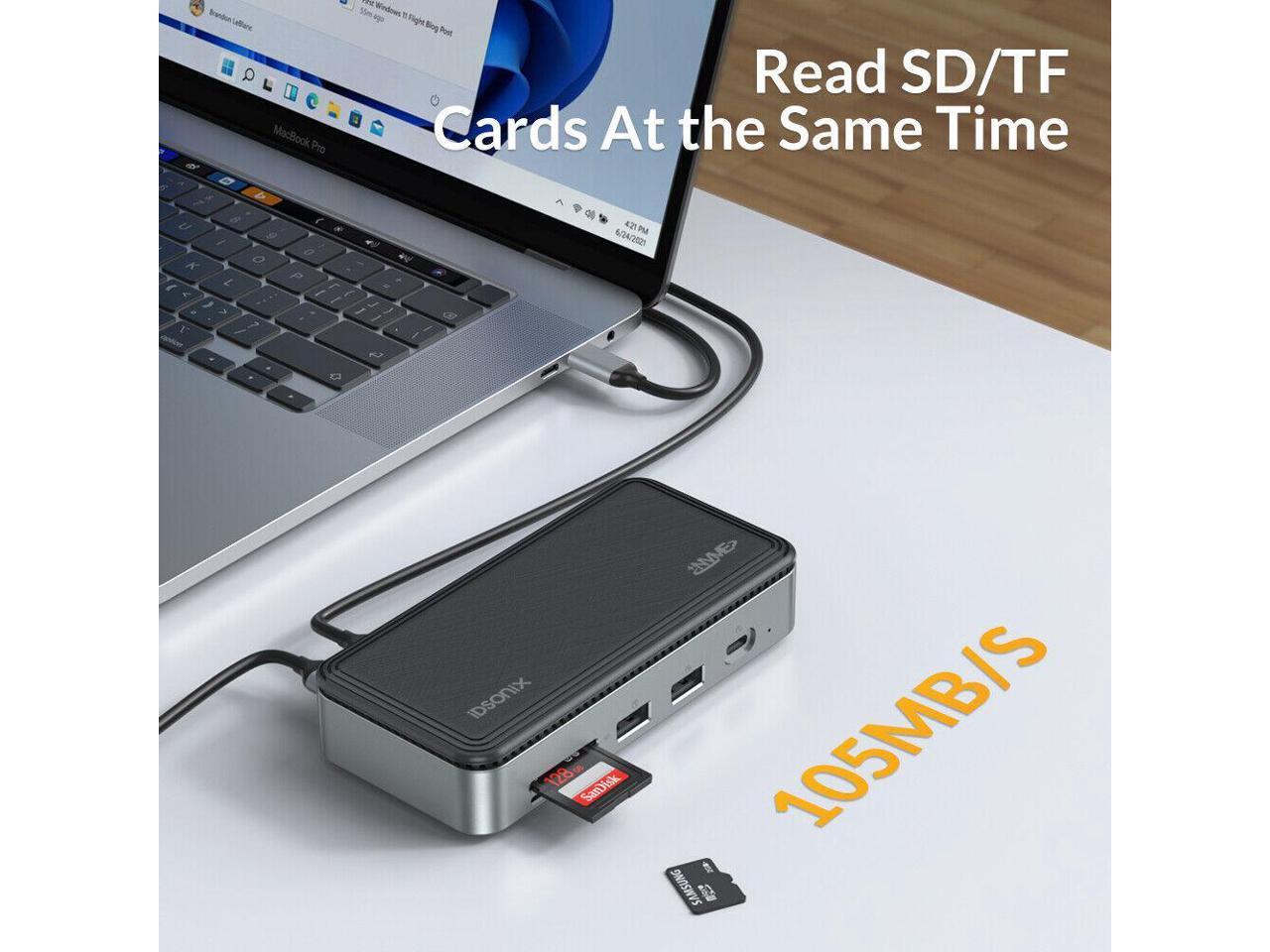 iDsonix USB HUB with M.2 NVMe SSD Enclosure Docking Station Adapter to HDMI-compatible Card ...