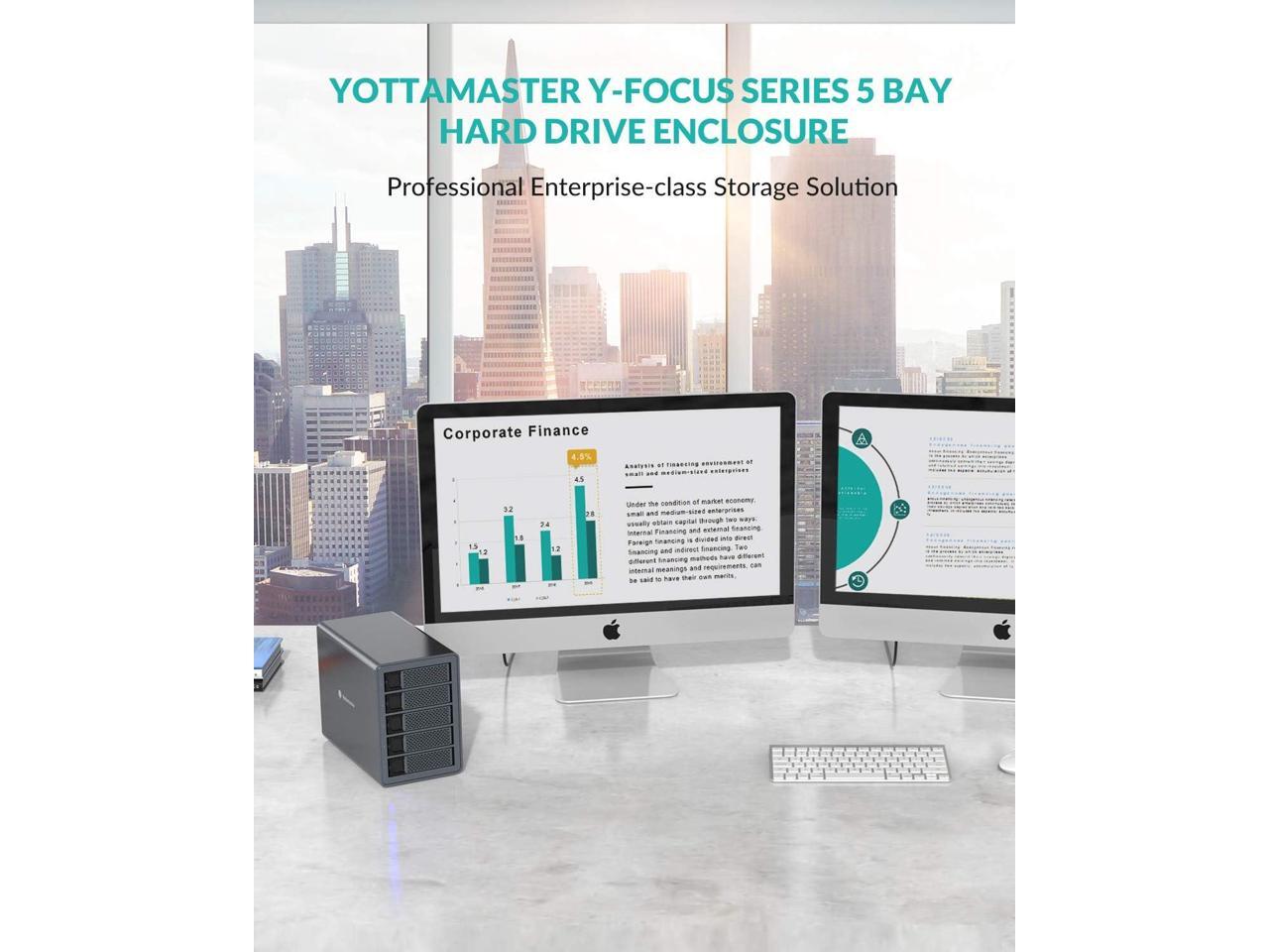 Yottamaster 5 Bay RAID External Hard Drive Enclosure 2.5" 3.5" USB3.0 ...