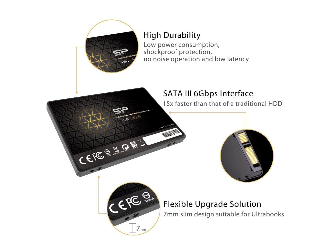 Silicon Power 4TB SSD 3D NAND A55 SLC Cache Performance Boost SATA III ...