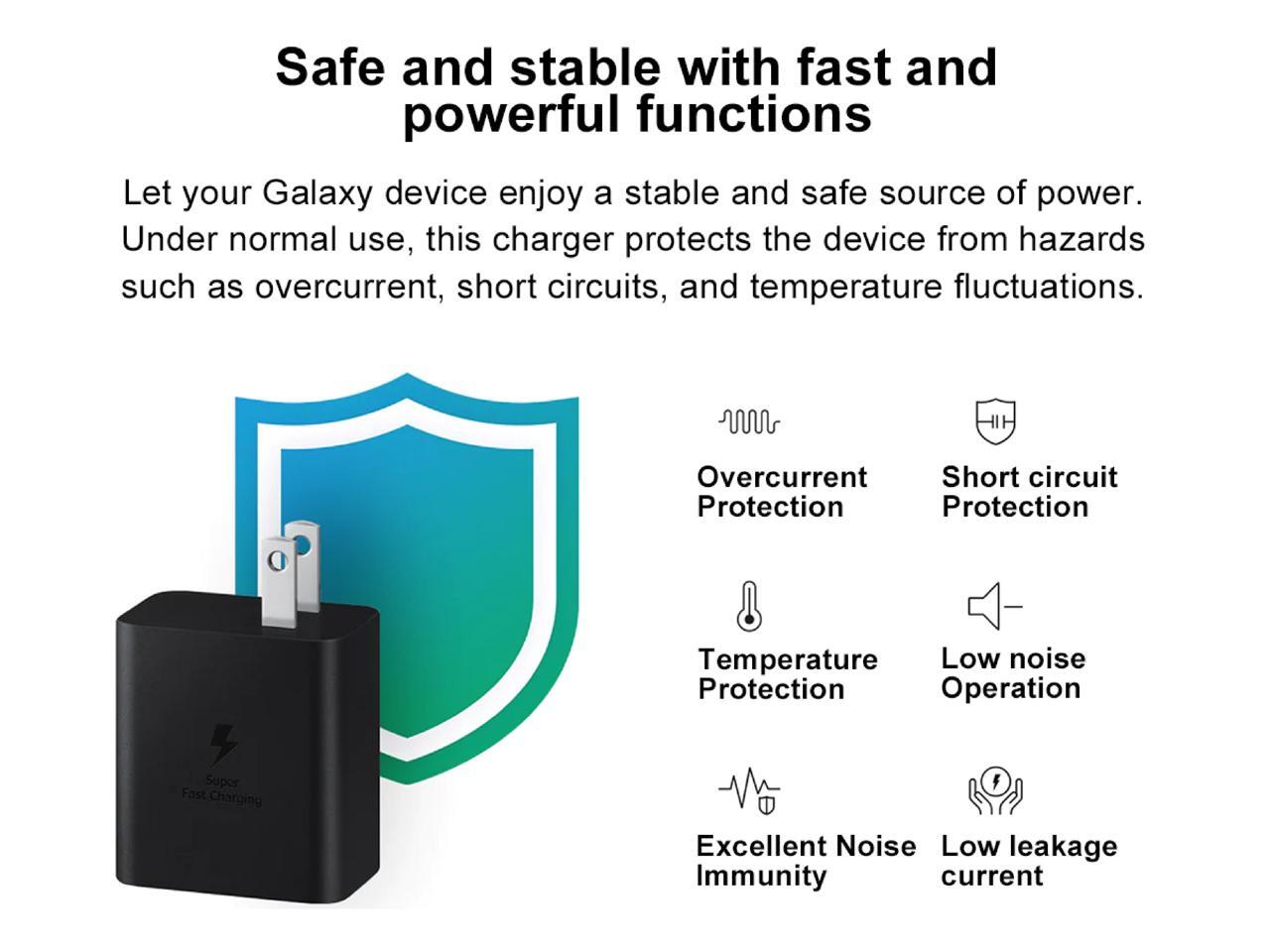 Original Samsung Official 45W Power Adapter with Dual Type-C 5A Cable ...