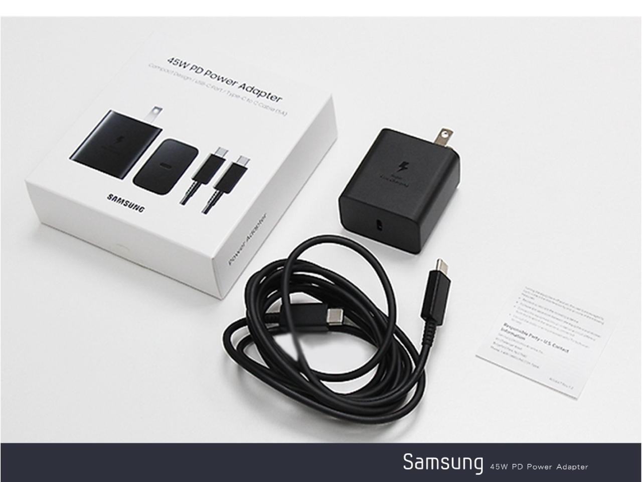 Original Samsung Official 45W Power Adapter with Dual Type-C 5A Cable ...