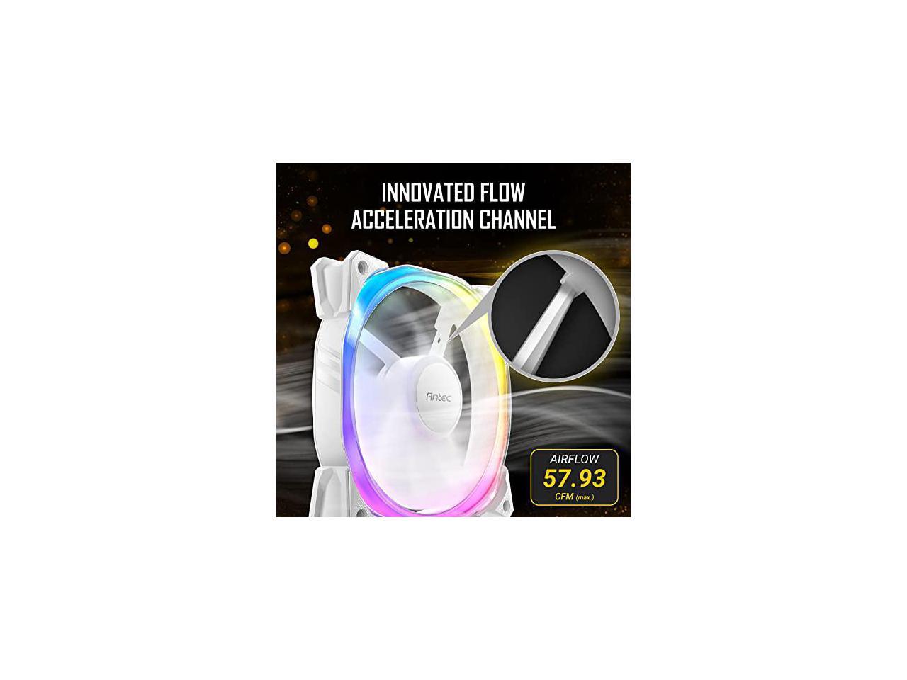 Antec RGB Fans, PC Fans, 5V-3PIN Addressable RGB Fans, 120mm Fan with ...