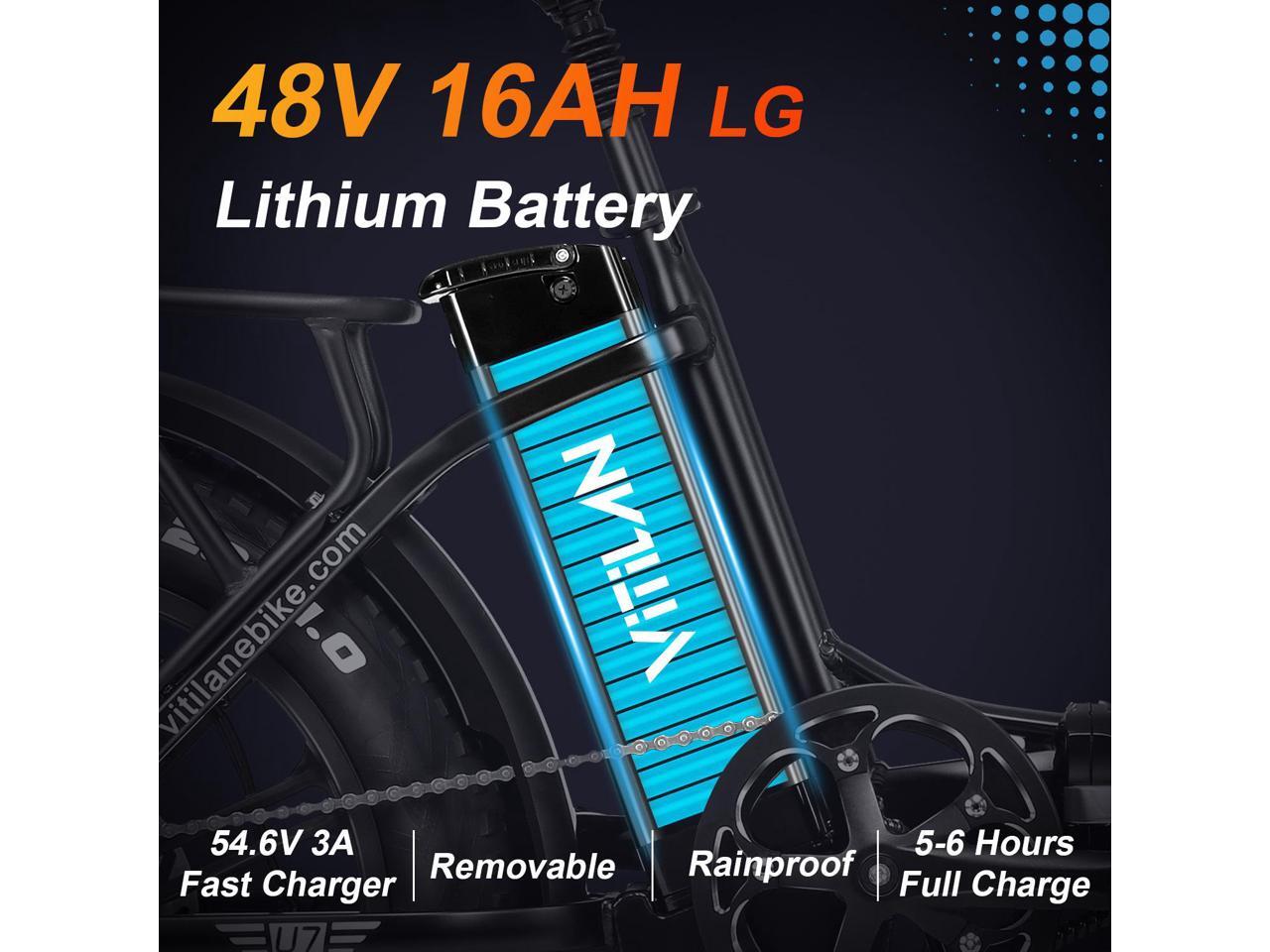 VITILAN U7 Electric Bike for Adults 750W Motor, Foldable 20" Fat Tire ...