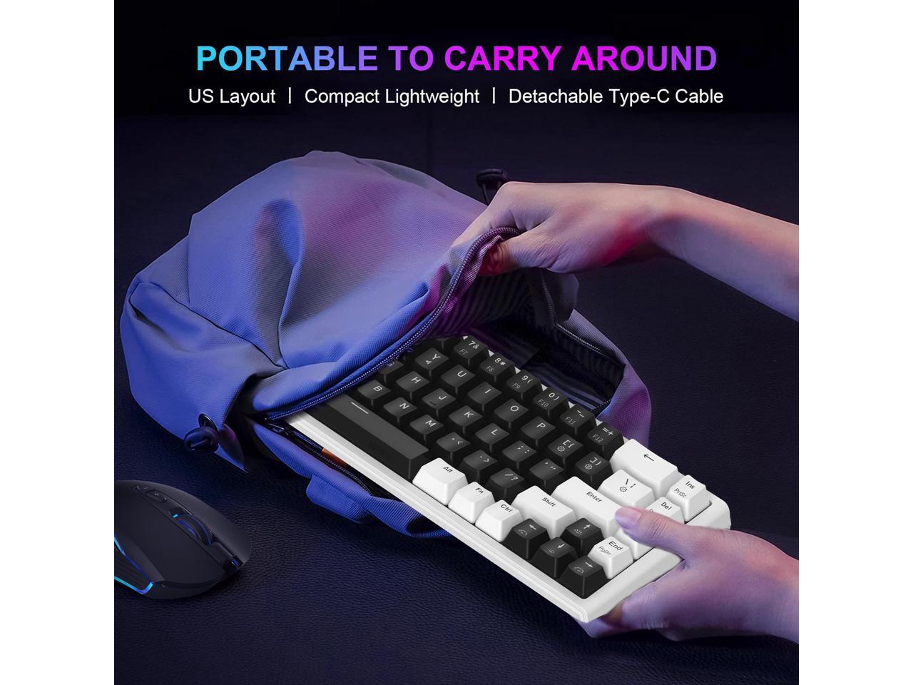 NPET K62 65% Gaming Keyboard, RGB Backlit Ultra-Compact Gaming Keyboard ...