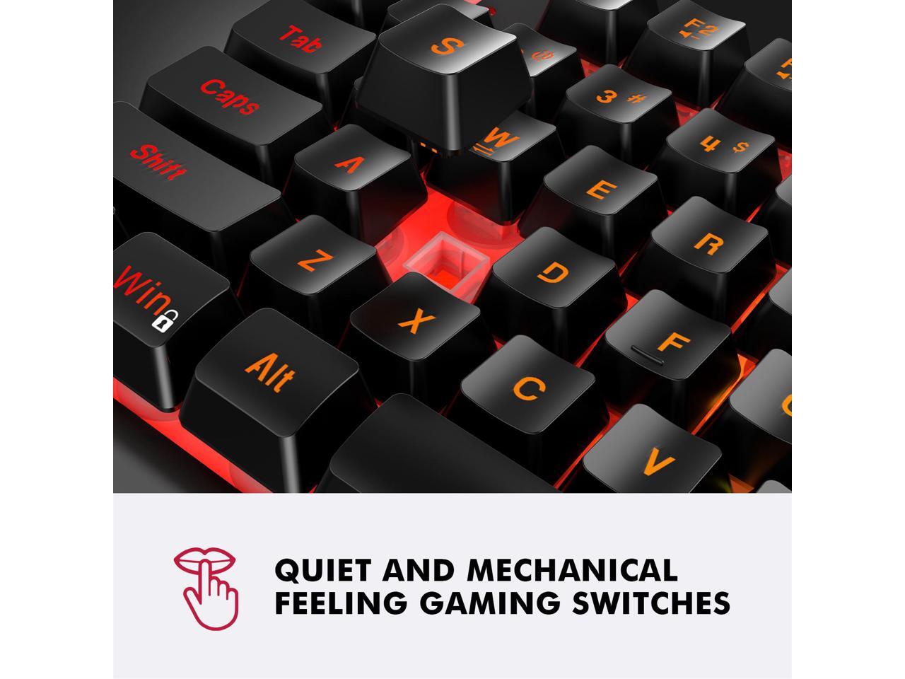 NPET K10 Gaming Keyboard, LED Backlit, Spill-Resistant Design ...