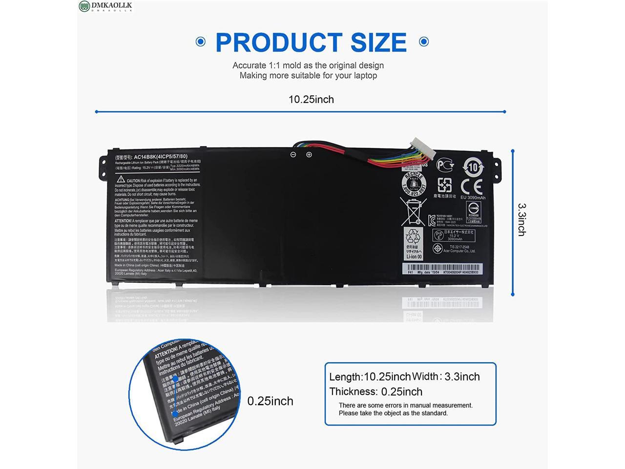 AC14B8K Battery for Acer Predator Helios 300 N17C1 PH315-51 PH315-52 G3 ...