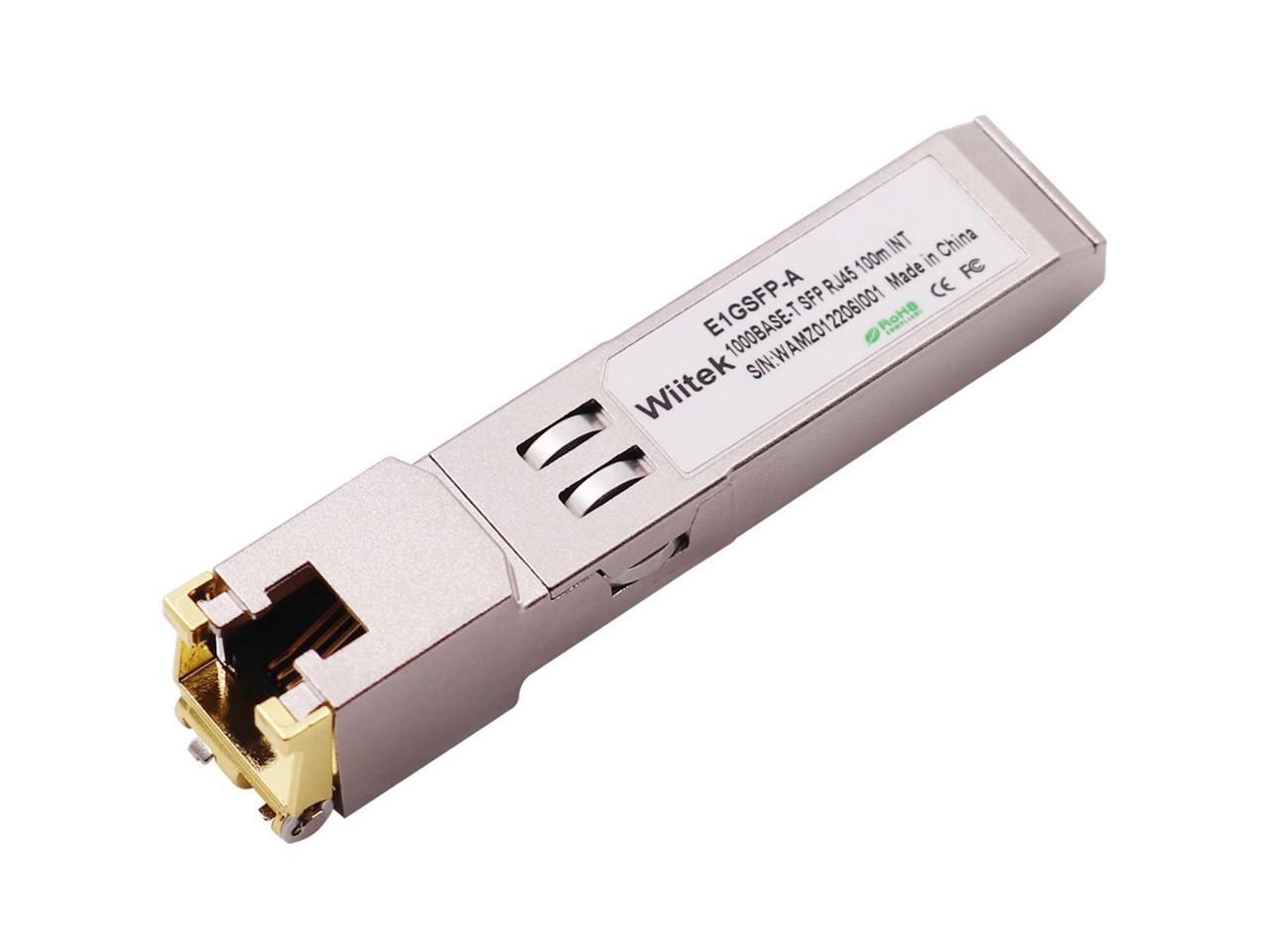 1.25G SFP-T, 10/100/1000BASE-T Gigabit Copper SFP, Wiitek SFP to RJ45 Transceivers 100m ...