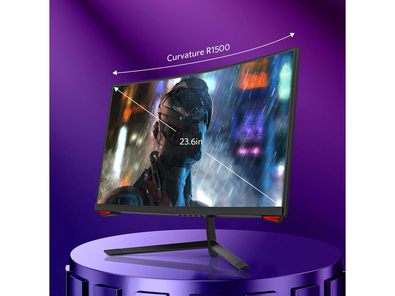 Fiodio 24H3G 24'' 165Hz Curved Gaming Monitor, Full HD 1080P, Adaptive ...