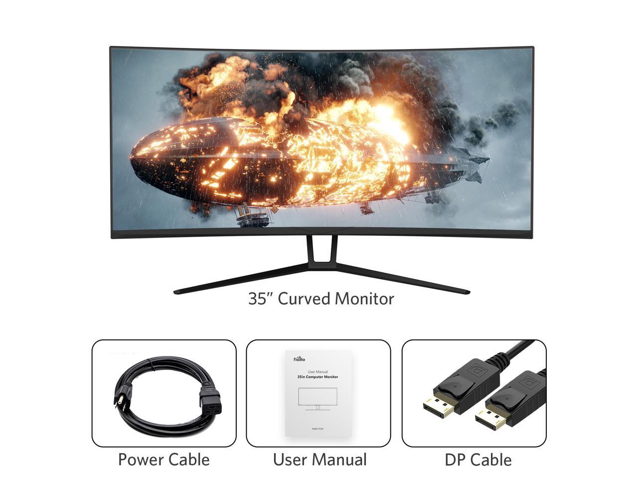 Fiodio V3L6W 35" Ultra Wide 21:9 3440×1440P QHD Curved Gaming Monitor ...