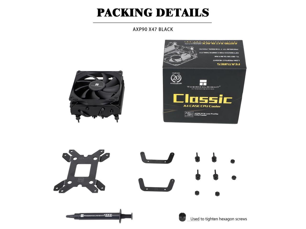 Thermalright AXP90 X47 Black Low Profile CPU Cooler with Quite 92mm ...