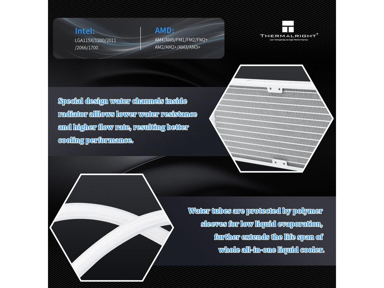 Thermalright Frozen Notte 240 WHITE ARGB Water Cooling CPU Cooler, 240 ...