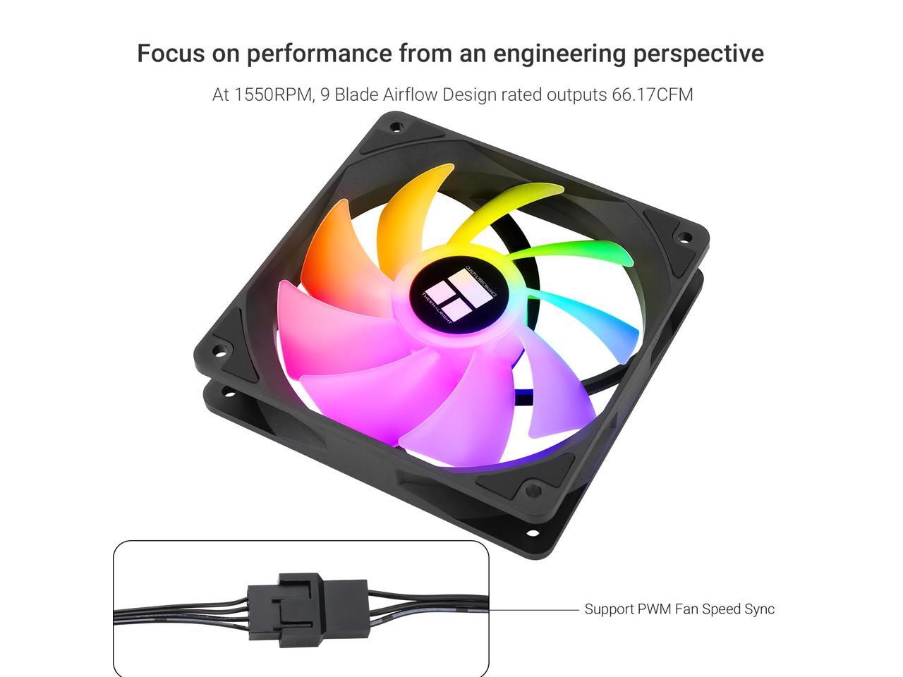 Thermalright TL-C12C-S X3 CPU Fan 120mm ARGB Case Cooler Fan, 4pin PWM ...