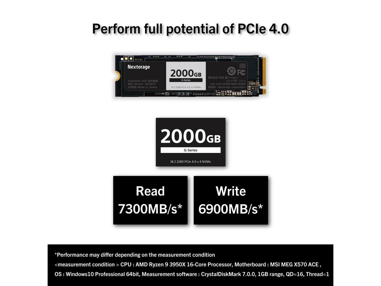 Nextorage Japan 2TB NVMe M.2 2280 PCIe Gen.4 Internal SSD Read Speed up ...