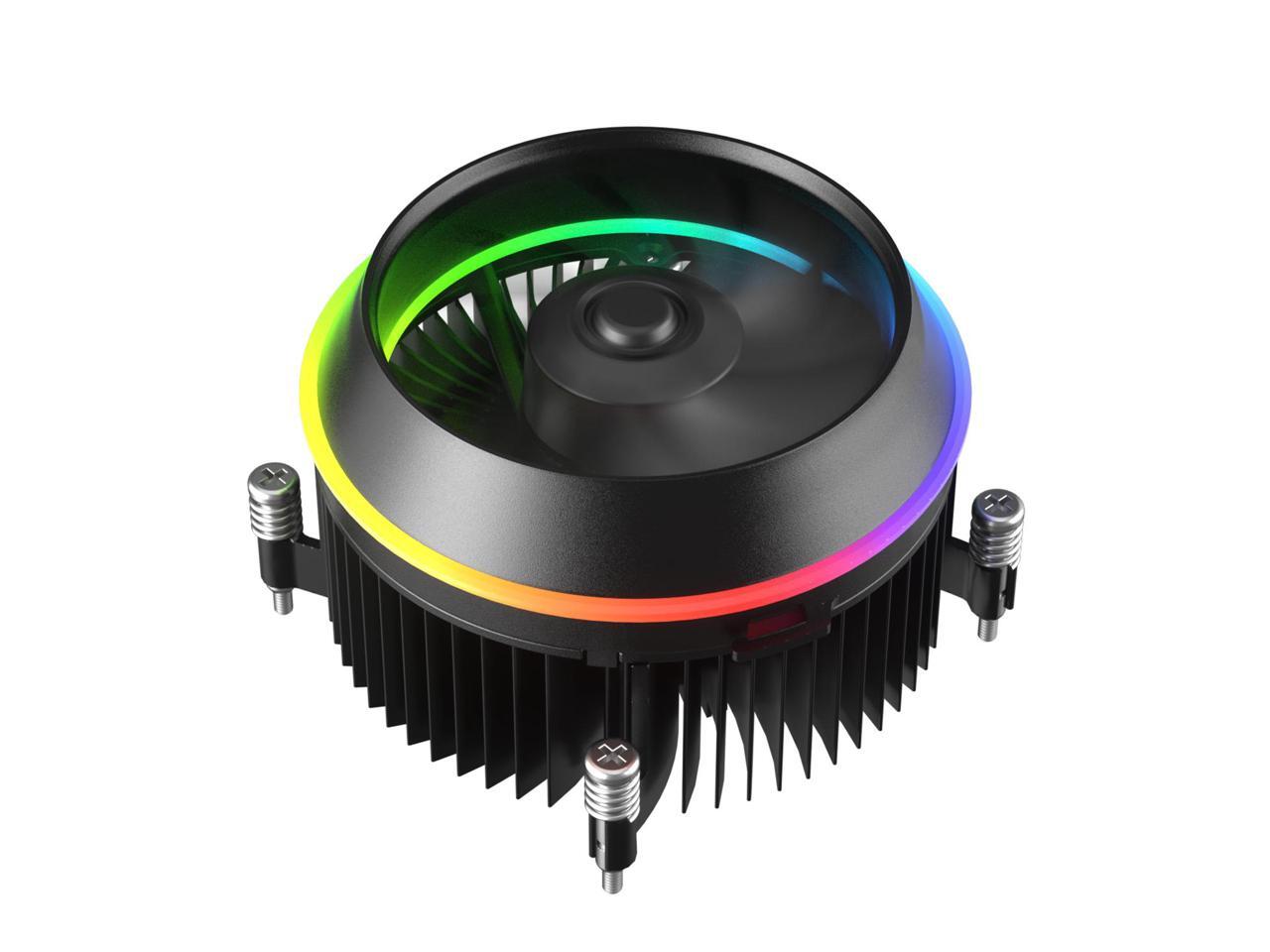 Vetroo Shadow Low-Profile CPU Cooler, 90mm Addressable RGB & PWM Fan ...