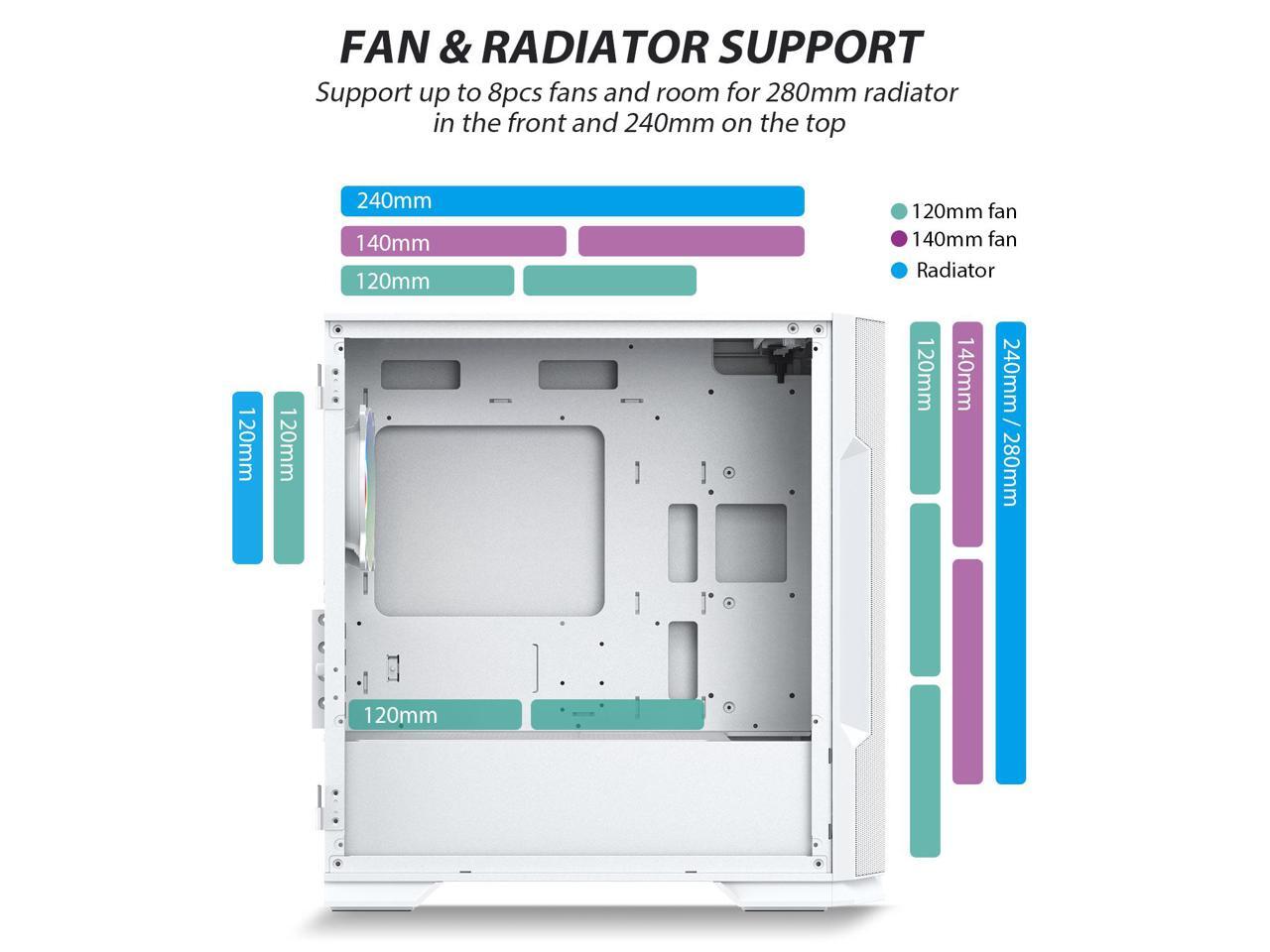 Vetroo M03 Compact Computer Case Micro ATX Mini ITX White Gaming PC ...