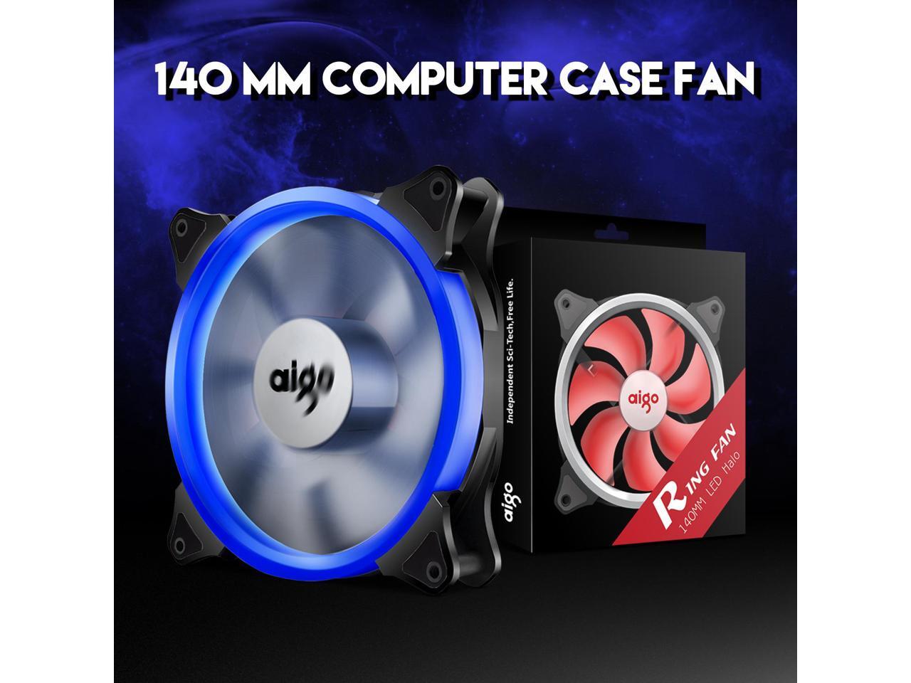 Vetroo LED Ring Fan 140mm 14cm Case Fan Silent Sleeve Bearing PC CPU ...